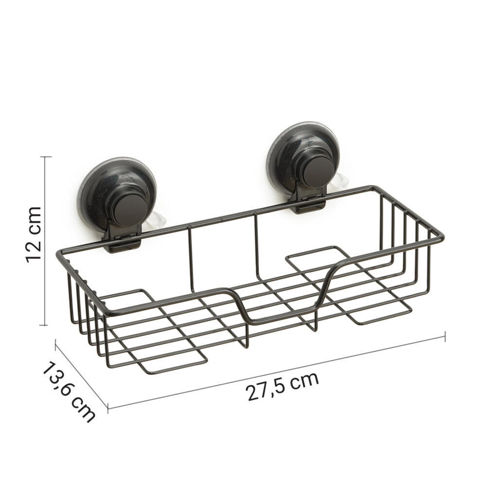 Hot rectangular shower wire basket matt black – Gedy