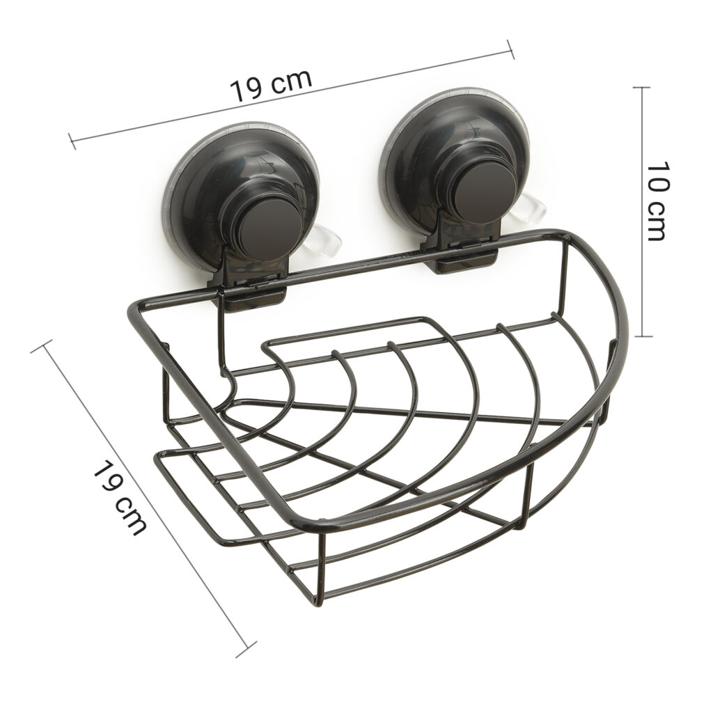 Hot corner shower wire basket matt black – Gedy