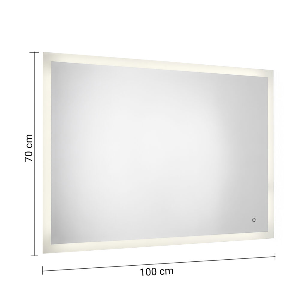 Pierre polished edge mirror 70×100 and sandblasted border transparent ...