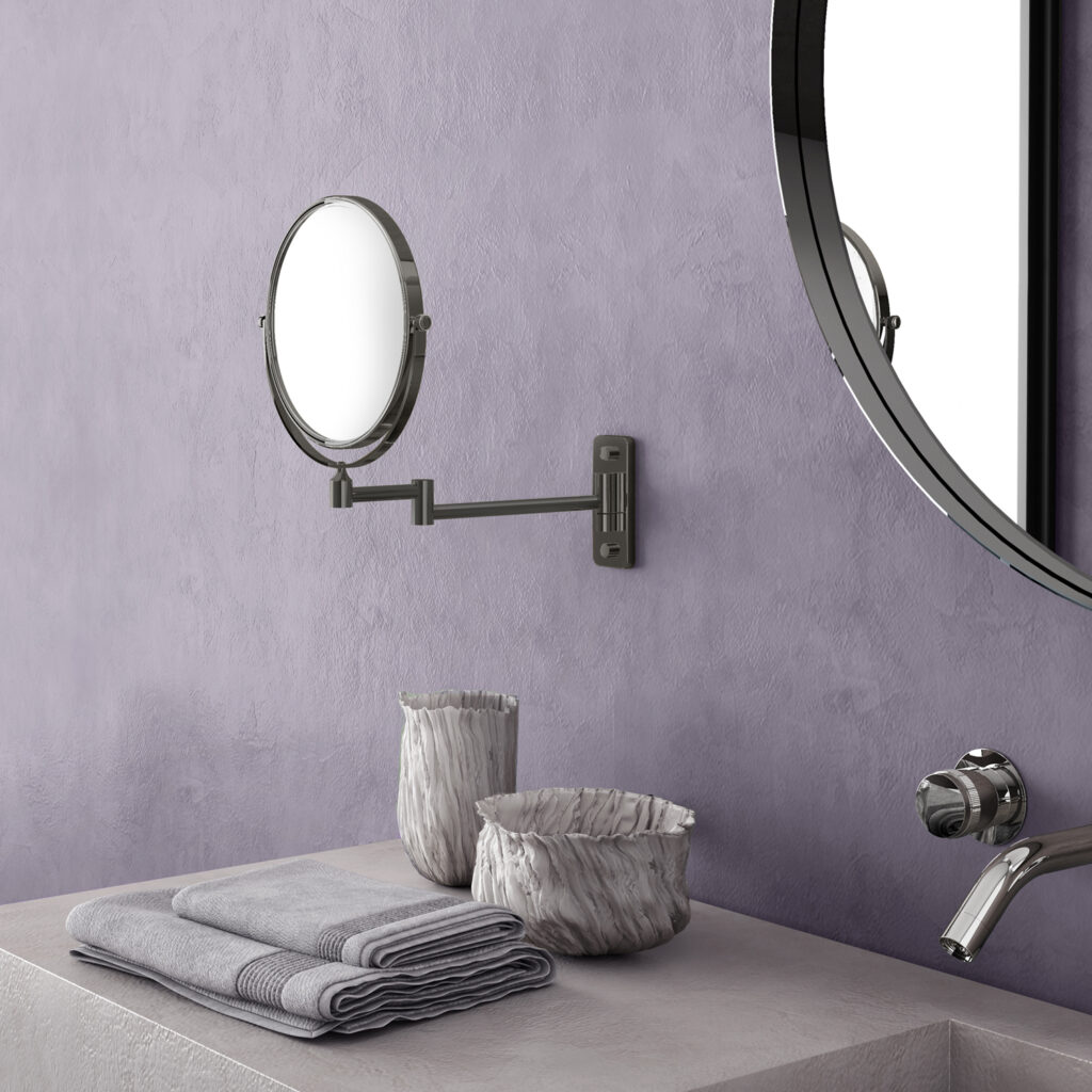 Gaia magnifying mirror gun metal – Gedy